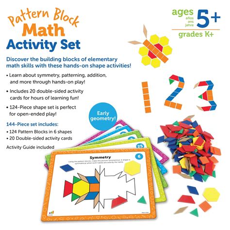 Learning Resources Pattern Block Math Activity Set My School Bus