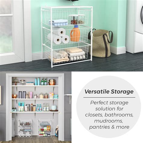 Closetmaid 4326 3 Drawer Wire Basket Organizer White At Jose Watson Blog