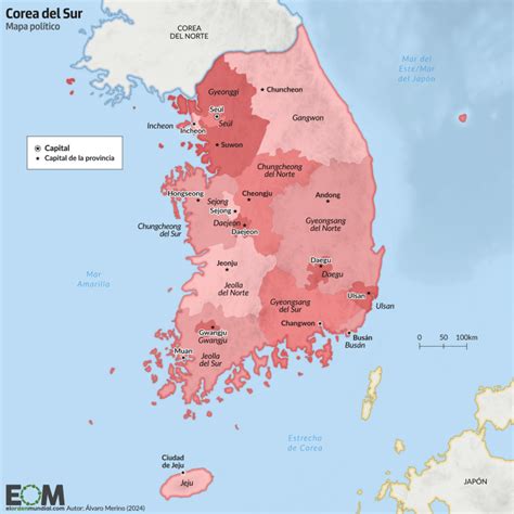 El Mapa Político De Corea Del Sur Mapas De El Orden Mundial Eom