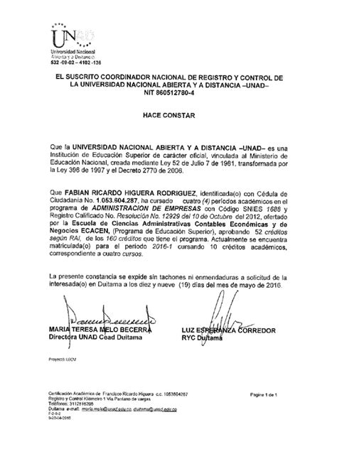 Certificado Unad Pdf