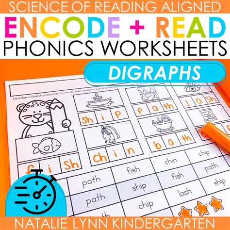 Digraphs Encode And Read Phonics Fluency Worksheets Science Of Reading Aligned