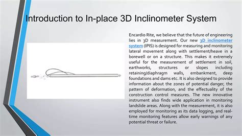 In Place 3d Inclinometer Settlement Ipis Systemppt