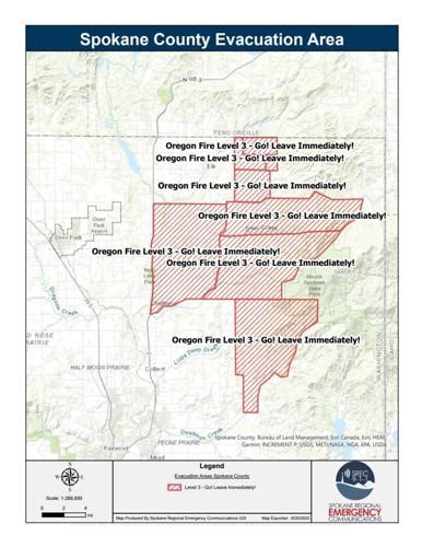Spokane Evacuation Map