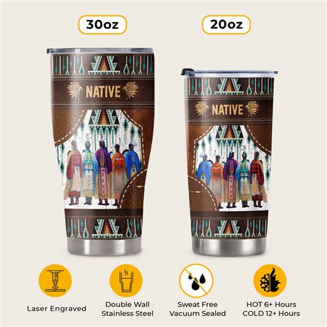 Indigenous Woman Native American Tumbler Stainless Steel Drinking Cu