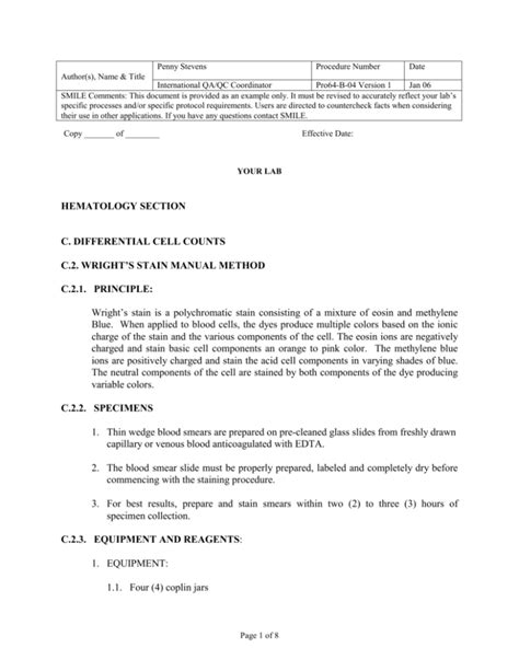 Wrights Stain Diff Quick Manual Method