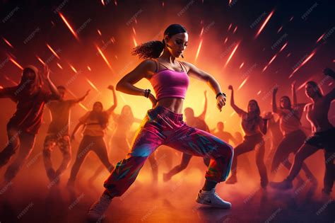 Premium Photo Dynamic And Energetic Dance Workout Scenes Illustr 00234 00