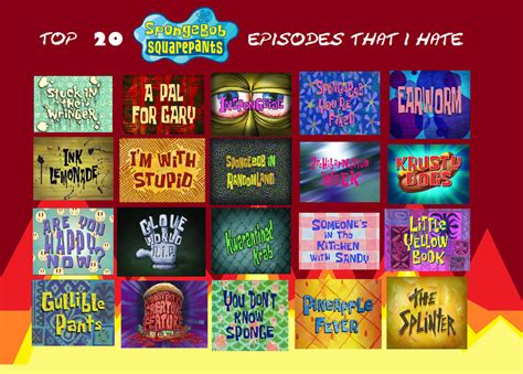 Top 20 Spongebob Episodes That I Hate By Squarepant2395 On Deviantart