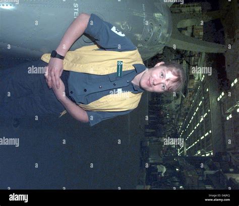 Lousie Wright From Carlisle In The Hanger Of Hms Invincible As The Ship Joined The Nato Forces