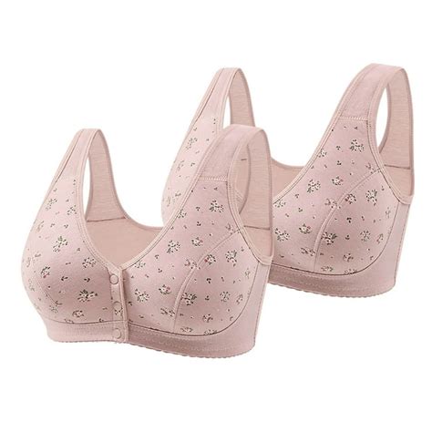 Hjlmsx Daisy Bras For Older Women No Underwire Front Closure Comfort