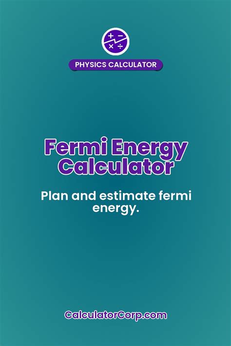 Fermi Energy Calculator