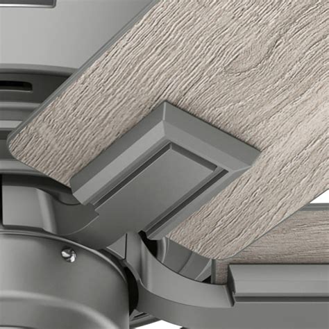 Hunter Pickens Surespeed 44 In Matte Silver With Light Gray Oak Blades Led Indoor Ceiling Fan