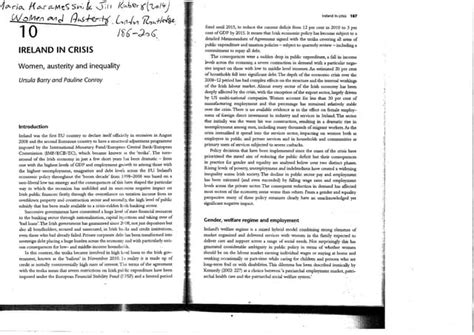 Barry And Conroy 2014 Ireland In Crisis Women Austerity And Inequality Pdf