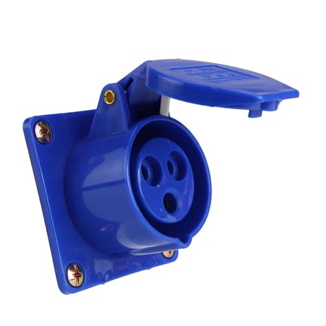 Iec60309 Ip44 2pe 32a Flush Mount Straight Panel Socket Outlet China