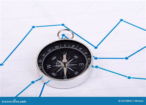 Compass On A Bar Graph Stock Image 33987061