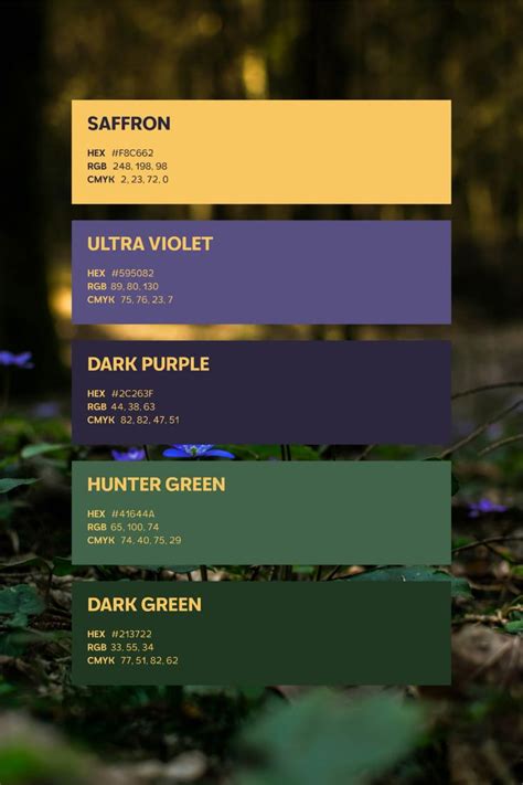 Color Palette 10 Inspiration Spring Dark Forest Forest Flower