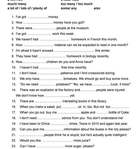 Quantifiers Exercises