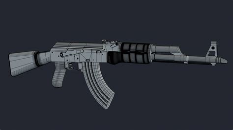 Akm Assault Rifle 3d Model Behance