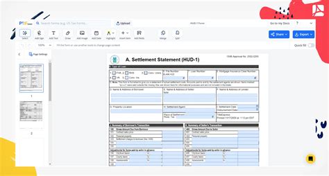 Hud 1 Form Printable Hud 1 Form Blank Sign Form Online — Pdfliner