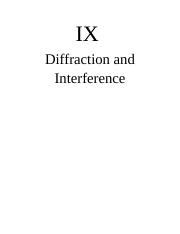 Lab 9 Diffraction And Interference Docx IX Diffraction And Interference PHYS 2109 Section 5