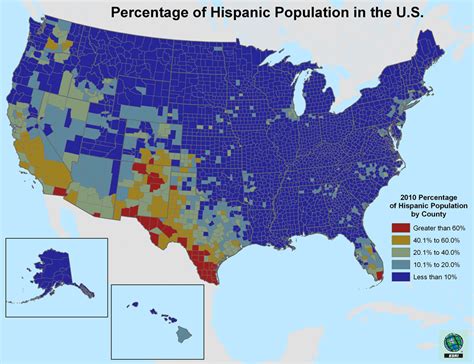 2012 Census Of Hispanics In The Us Map