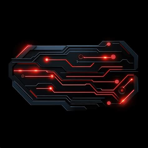 Futuristic Circuit Board With Red Lights Premium Ai Generated Image