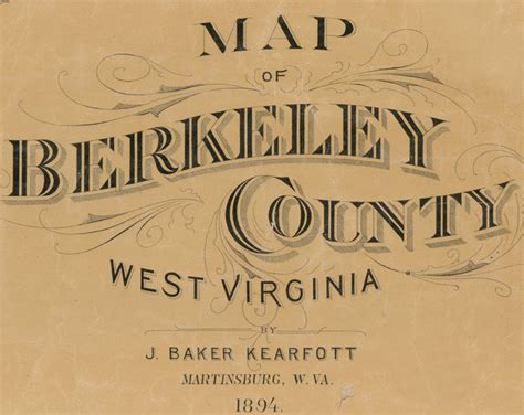 1894 Map Of Berkeley County West Virginia Martinsburg Etsy
