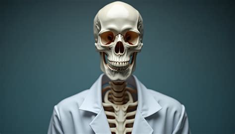 Human Skeleton In Lab Coat In A Foggy Cemetery Stable Diffusion Online