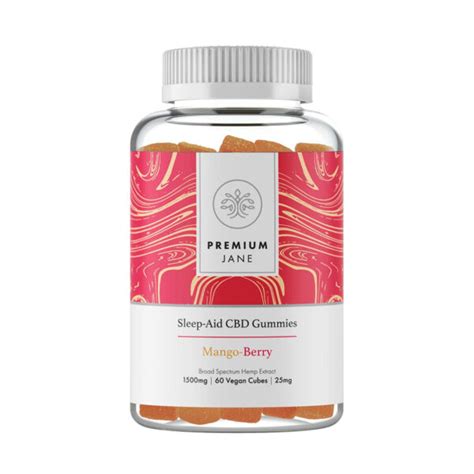 Premium Jane Sleep Aid Cbd Gummies Mango Berry Broad Spectrum Thc Free 60ct 1500mg Cbd