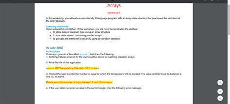 Solved Arrays Workshop 8 In This Workshop You Will Code A