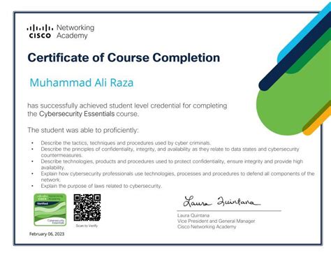Cybersecurity Cisco Muhammad Ali Raza