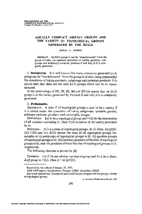 Pdf Locally Compact Abelian Groups And The Variety Of Topological