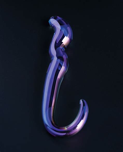 Cristal Blue Flame Curved Glass Dildo Purple Nefarious By Design