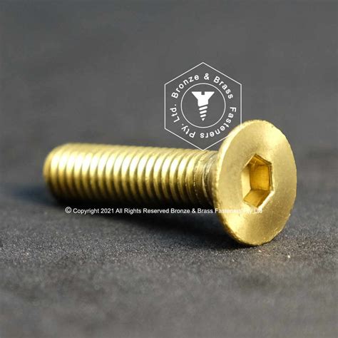 1433 113753 Brass Machine Screw Hex Socket Flat Head M6 10 X 30