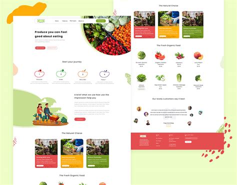 fruits and vegetables website landing page behance