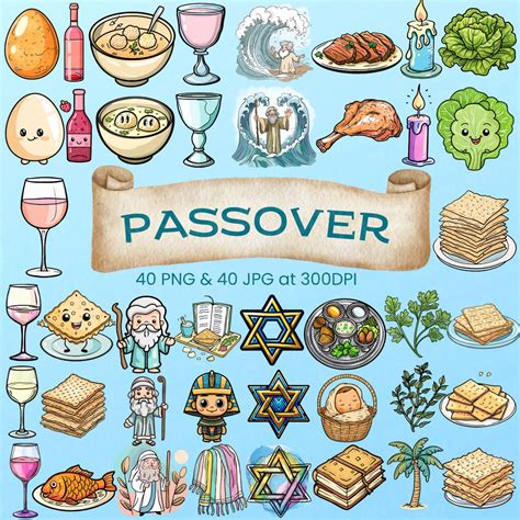 Passover Clipart Bundle Jewish Printable Passover Download For