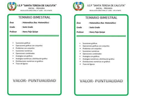 Temariosexto Grado Raz Matematico Pdf