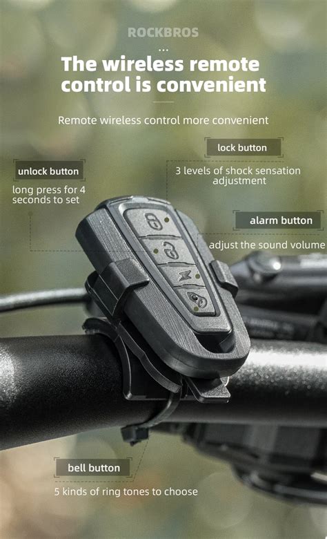 Rockbros Bicycle Bell Type C Vibration Anti Theft Electric Bike Alarm