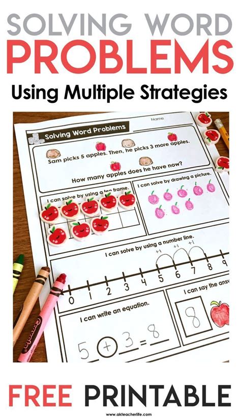 Free Solving Word Problems Using Multiple Strategies Worksheets