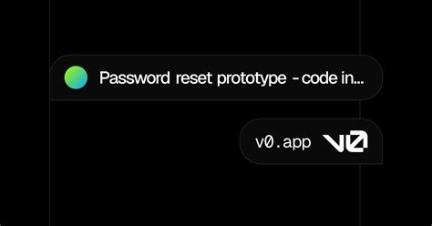 Password Reset Prototype Code Input V0 By Vercel