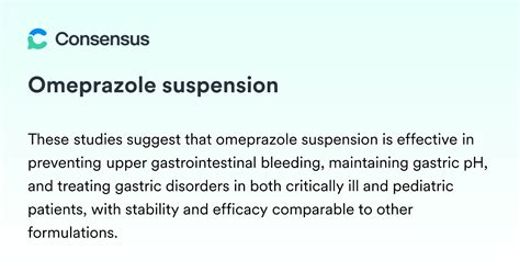 Omeprazole Suspension Consensus Academic Search Engine