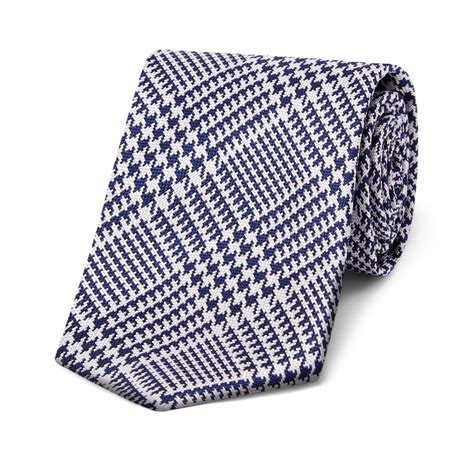Bold Glencheck Tie In Navy Budd Shirtmakers Ltd