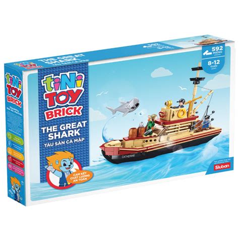 Đồ Chơi Lắp Ráp Tàu Săn Cá Mập Juno Tinitoy Brick M38 M1118 592 Mảnh