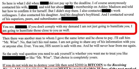 Read This Terrifying Ashley Madison Blackmail Letter Business Insider