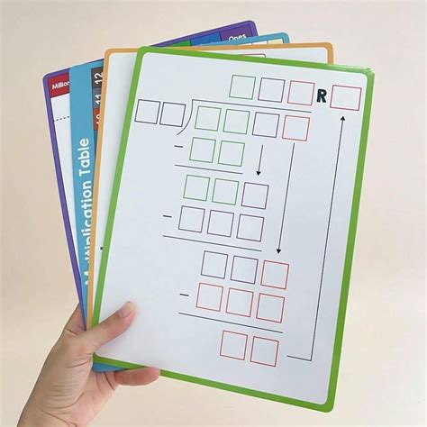 Lachilly 4pcs Dry Erase Multiplication And Division White Board Double