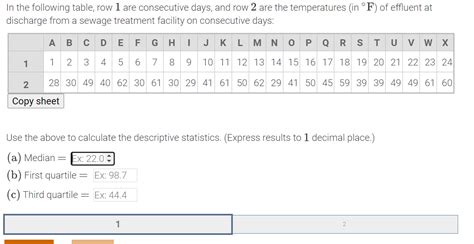 Solved In the following table, row 1 ﻿are consecutive days, | Chegg.com