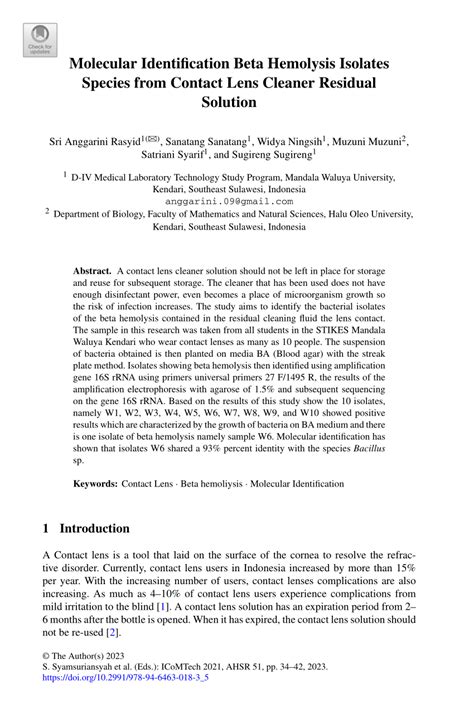 Pdf Molecular Identification Beta Hemolysis Isolates Species From Contact Lens Cleaner
