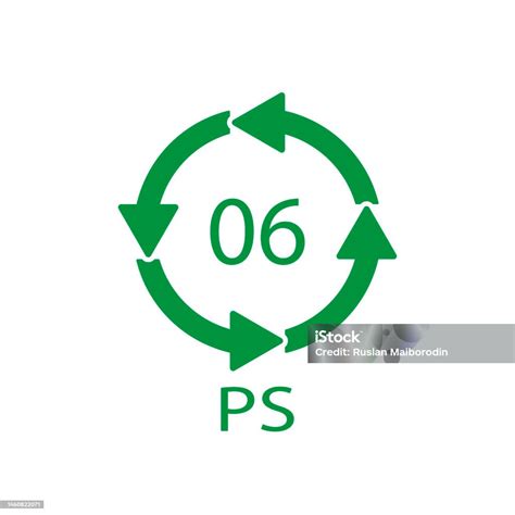 Ps 06 Recycling Code Symbol Plastic Recycling Vector Polystyrene Sign