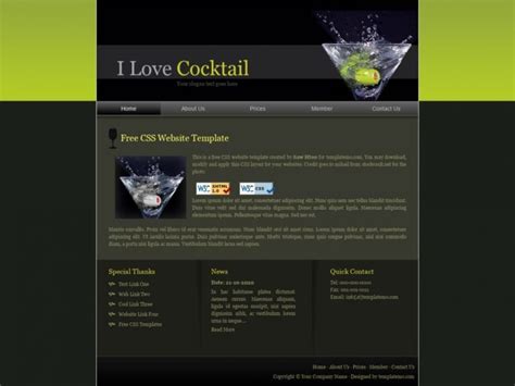 Plantillas Htmlcss Para Descargar Gratis I Love Cocktail Plantillas