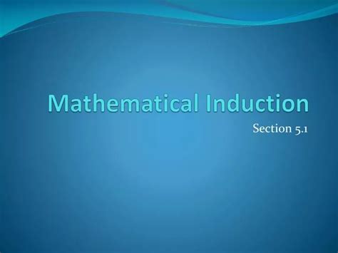 Ppt Mathematical Induction Powerpoint Presentation Free Download