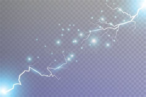 A Set Of Magic Lightning And Bright Lighting Effects Vector Illustration Stock Vector